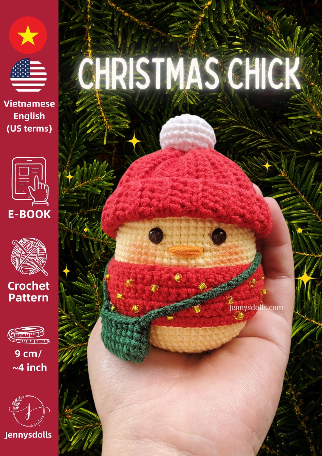 Christmas Chicken Crochet Pattern - Etsy