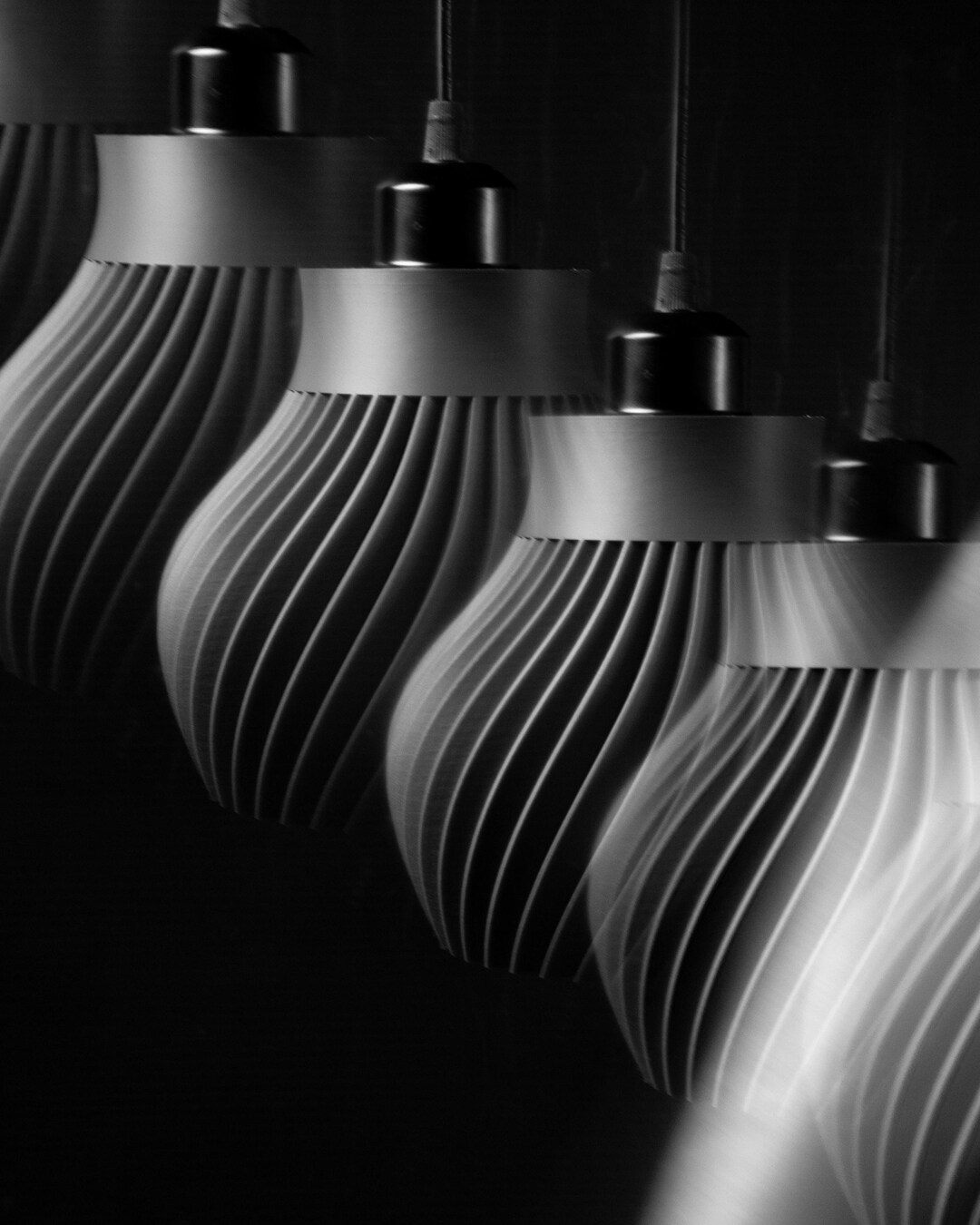 Ridged Pendant Lamp 3D Printed Modern Light Fixture Minimalist Hanging ...