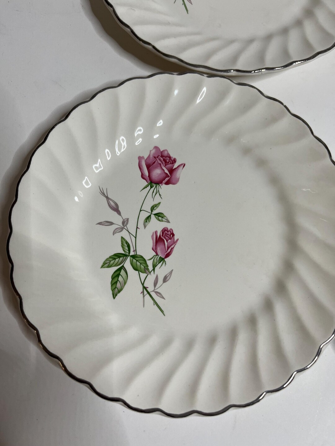 Vintage Scio Dorset Pink Rose Pattern Salad Plates Set of 4 - Etsy