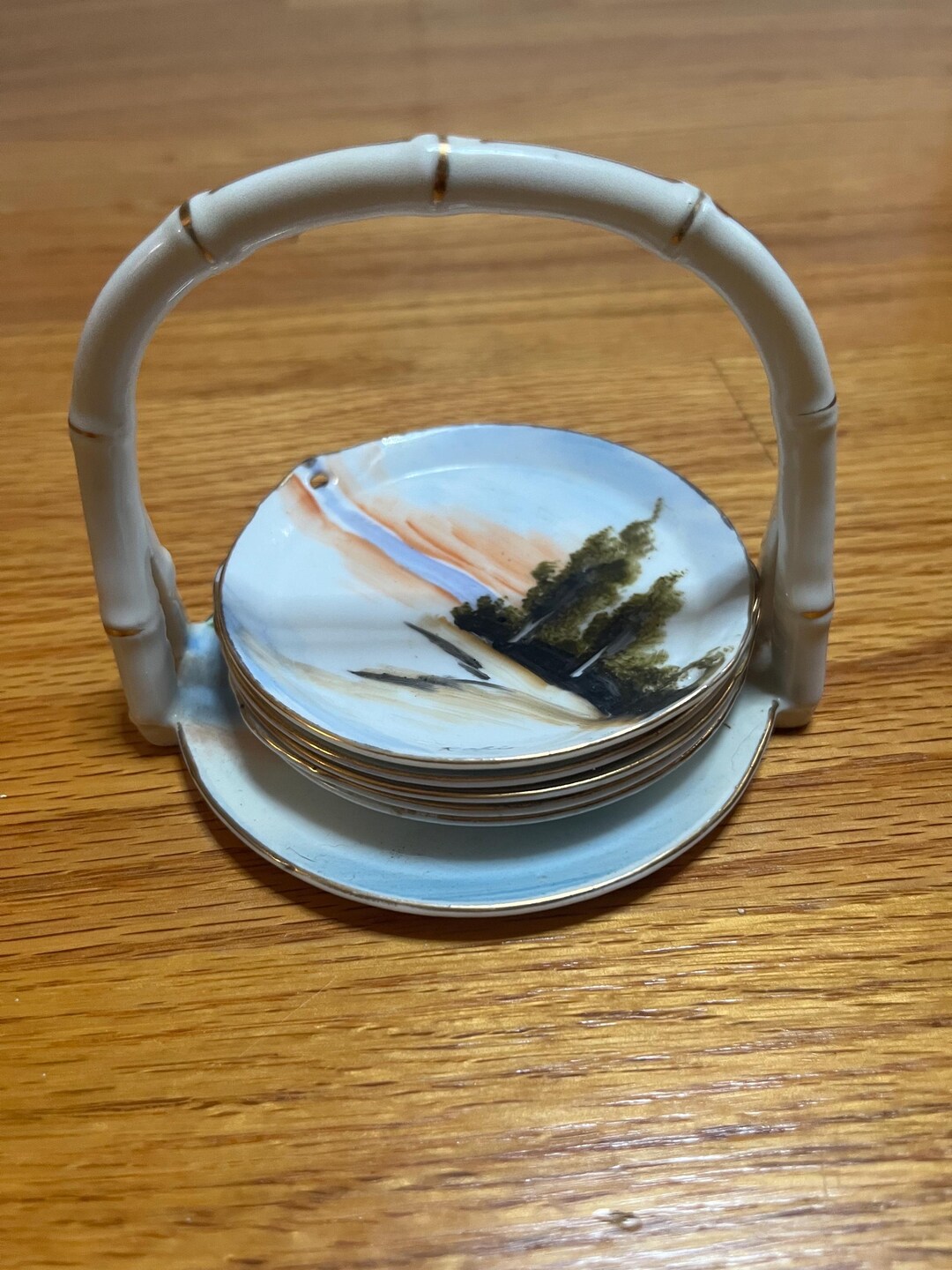 Vintage Set of Hand Painted and Signed China Coasters Occupied Japan - Etsy