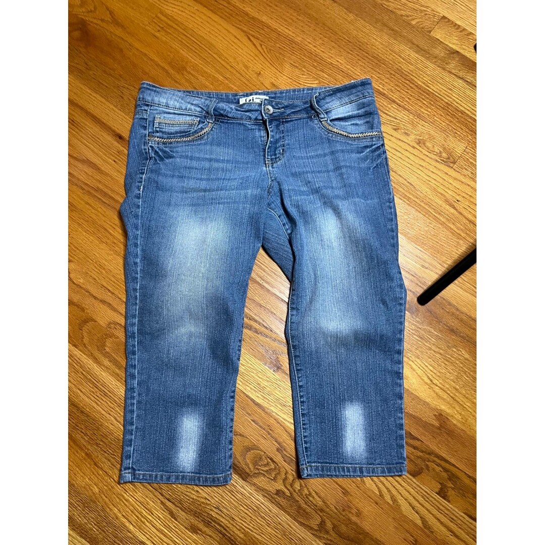 Vtg 80s LEI Ashley Low Rise Cropped Jeans Womens Size 13 Blue Denim ...