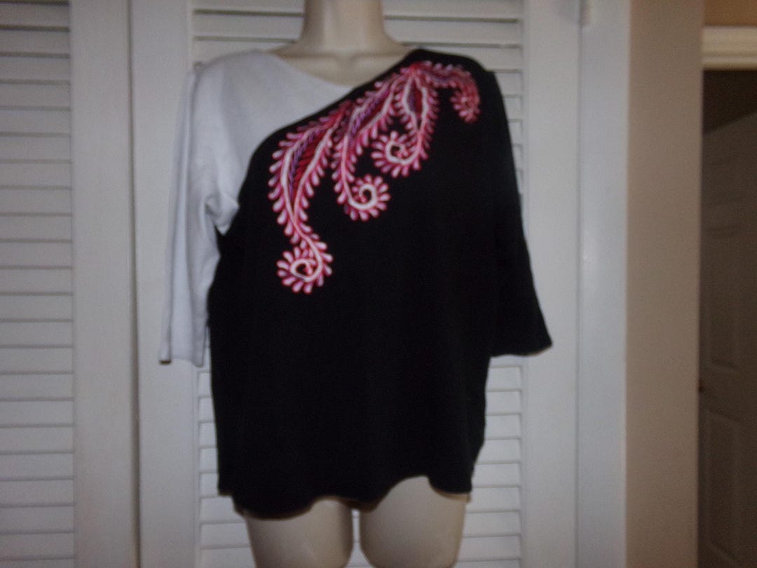 Vintage Bob Mackie Wearable Art Avant Garde Black/white Pullover M ...