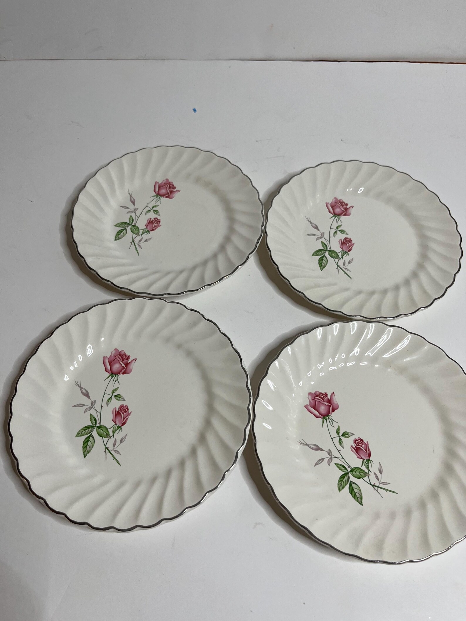 Vintage Scio Dorset Pink Rose Pattern Salad Plates Set of 4 - Etsy