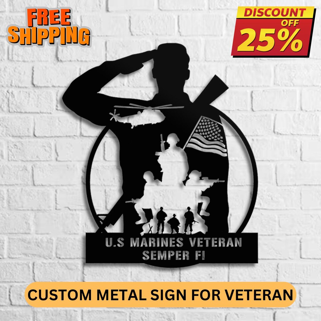 Personalized Veteran Marine Metal Sign/us Soldier Wall Decor/patriotic ...