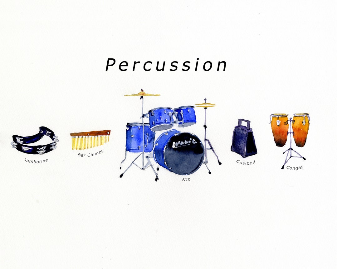 Percussion Wall Art, Rock and Roll Poster, Gifts for Drummers, Clem ...