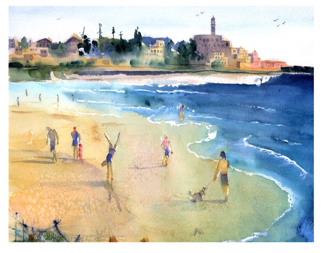 Tel Aviv Beach, Watercolor Beaches, Best Beaches of Tel Aviv, Israel ...
