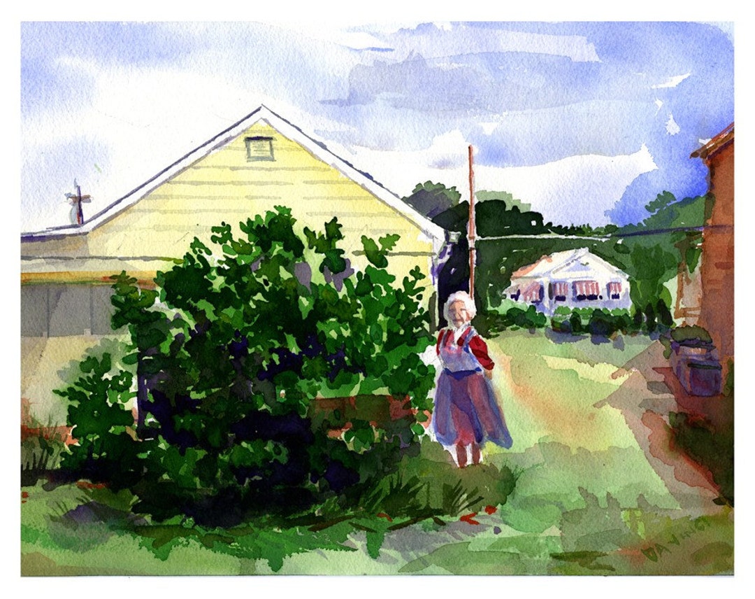 FIG Tree Print Watercolor Painting of Fig Tree Cape May House Rio ...