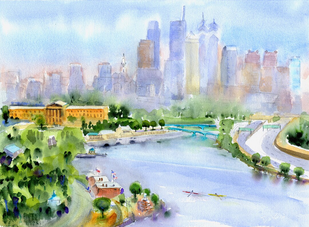 Philadelphia Skyline INSTANT DOWNLOAD Philadelphia With Waterworks ...