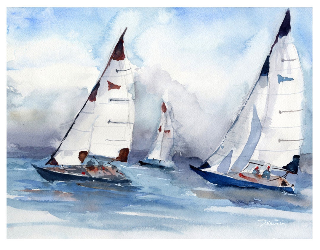 Sailboat Print, Sailing Life, Sailboat Painting, Sailing Wall Art ...
