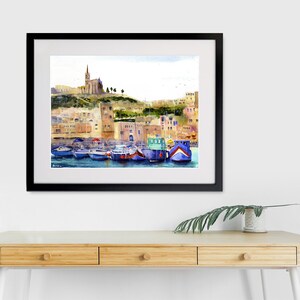 Malta Print Watercolor Landscape Malta Wall Art Prints, Watercolor ...