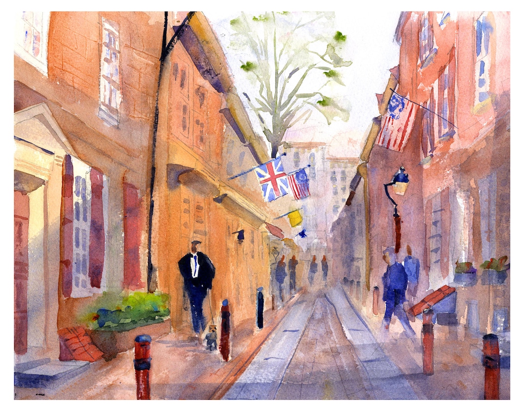 Philadelphia Elfreth's Alley Prints Wall Art, Historic Philadelphia ...