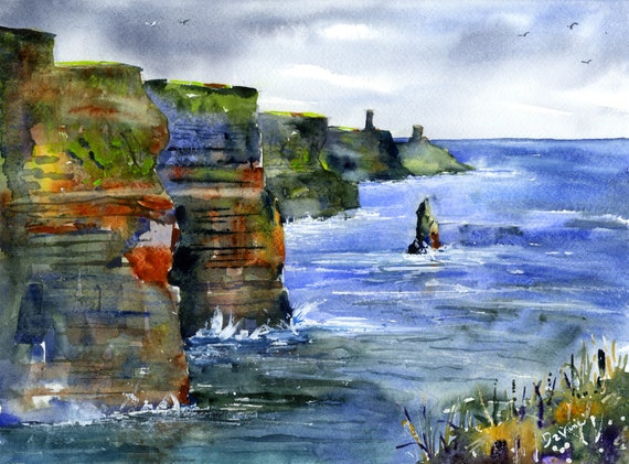 Cliffs of Moher Irish Landscape Ireland Wall Art Dublin | Etsy