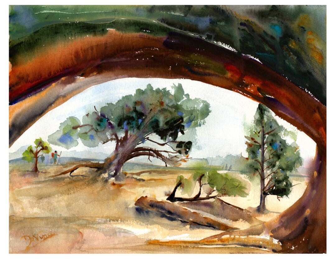 National Park Poster Abstract Watercolor Print Desert Wall Art Poster ...