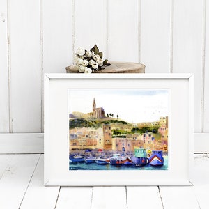 Malta Print Watercolor Landscape Malta Wall Art Prints, Watercolor ...