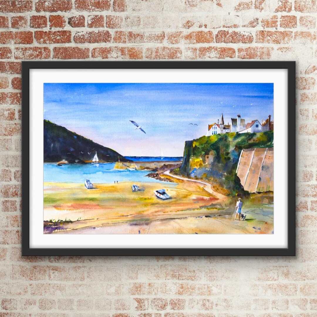English Landscape Painting of Cornwall Watercolor Prints Cornish Art ...