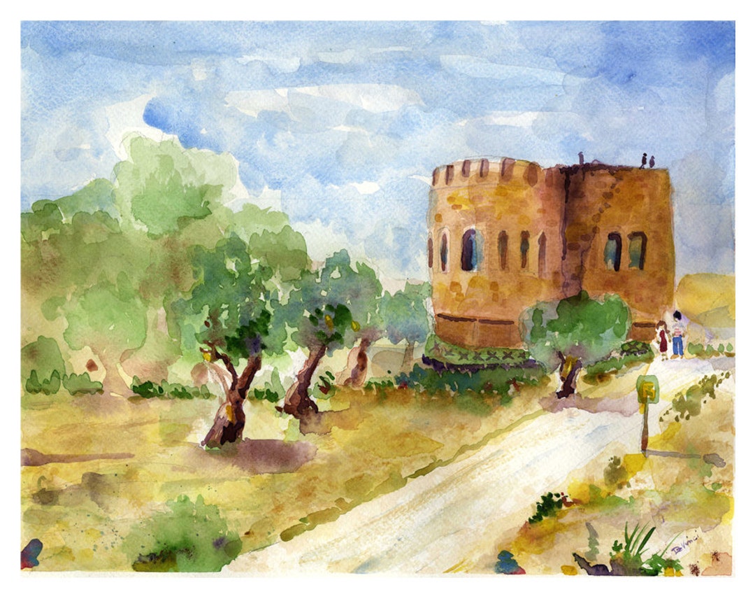 CALABRIA Italy Print Watercolor Art Print, Italian Olive Trees ...
