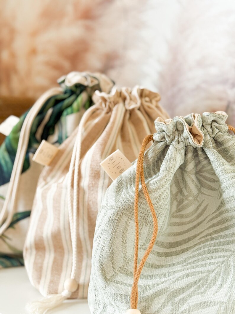 Draw String Project Bag for Knitting and Crocheting - Floral Woven ...