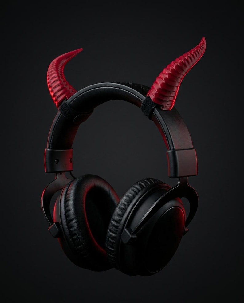 Demon Horns Headphone Attachment – Vtuber Tiefling Goth Cosplay Gaming ...