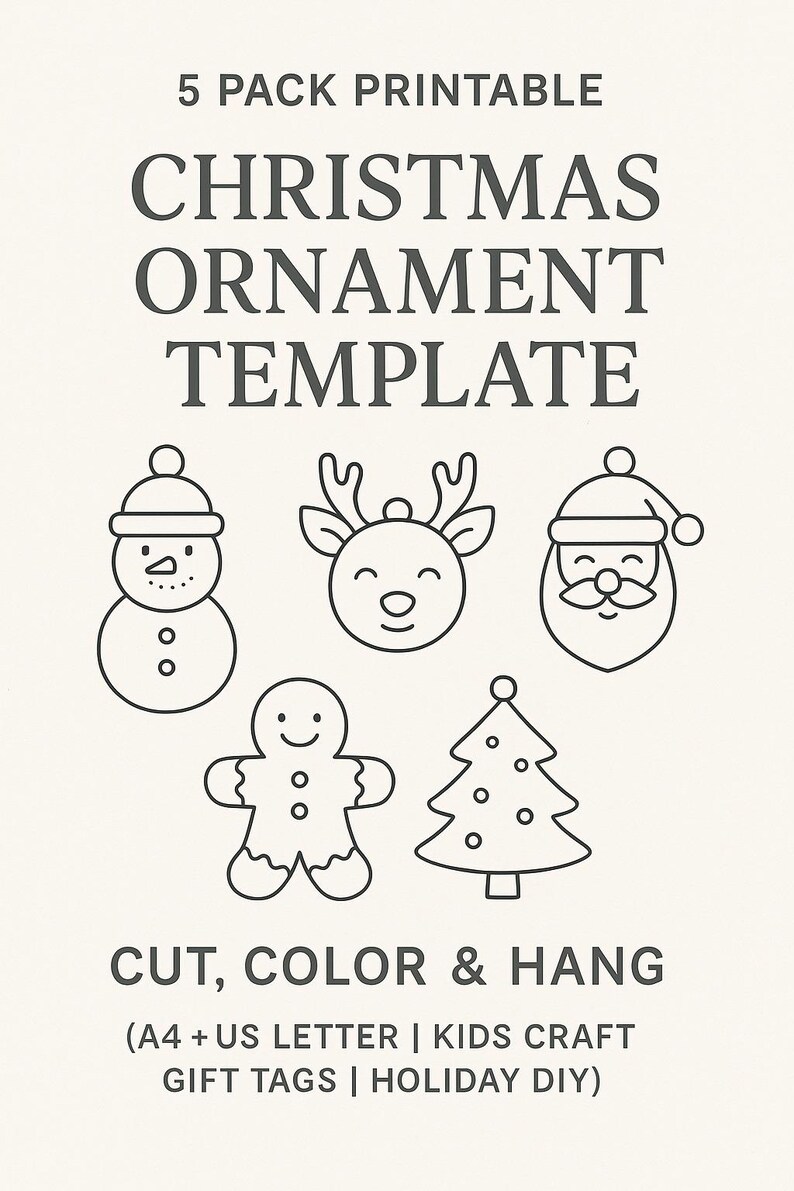 Printable Christmas Ornaments | Kids DIY Craft Templates (A4/US Letter ...