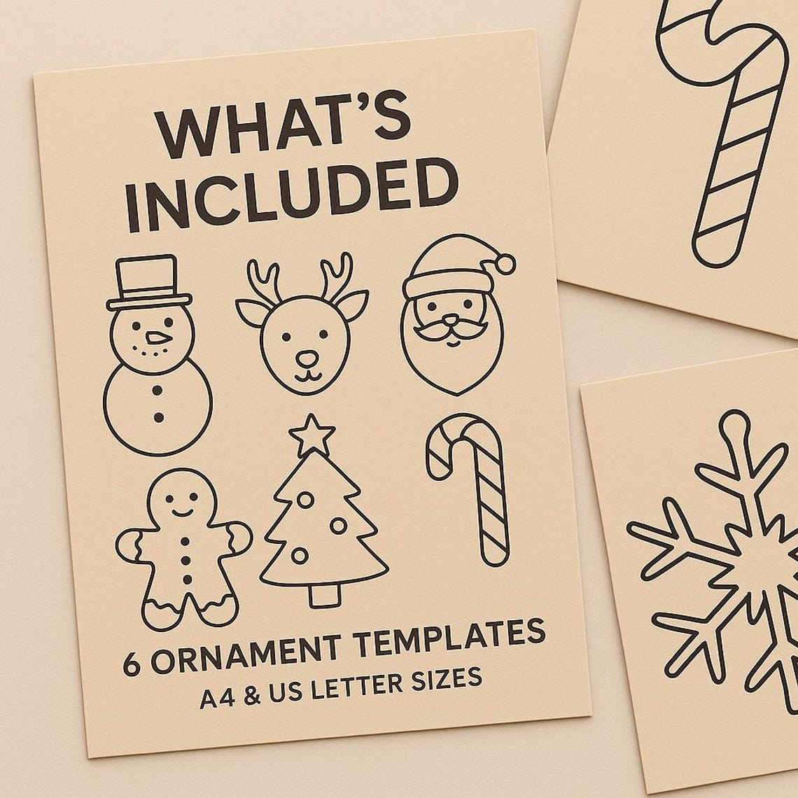 Printable Christmas Ornaments | Kids DIY Craft Templates (A4/US Letter ...