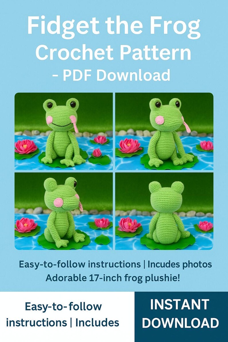 Fidget the Frog Crochet Pattern: Amigurumi Plush Toy (PDF Pattern) - Etsy