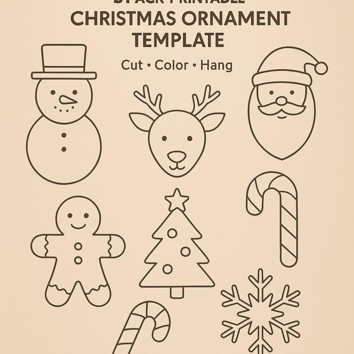Printable Christmas Ornaments | Kids DIY Craft Templates (A4/US Letter ...