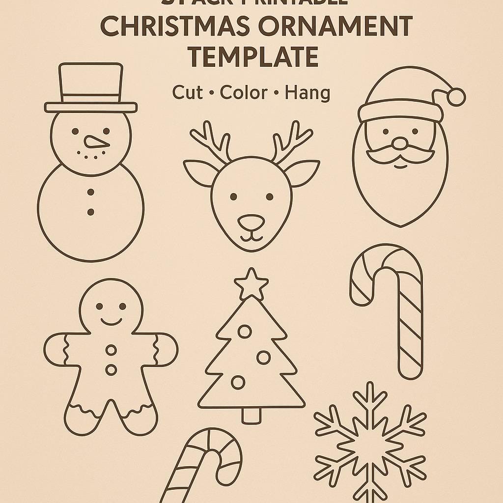 Printable Christmas Ornaments | Kids DIY Craft Templates (A4/US Letter ...