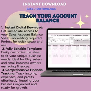 Sales Account Balance Sheet Template Easy-to-use Digital Download for ...