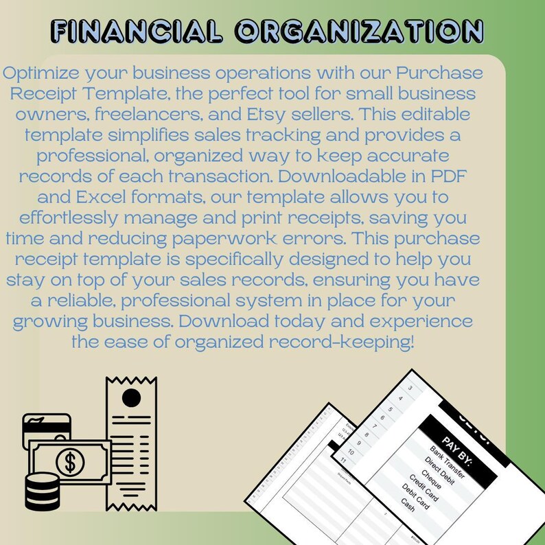 Customizable Digital Receipt Template for Small Businesses - Etsy