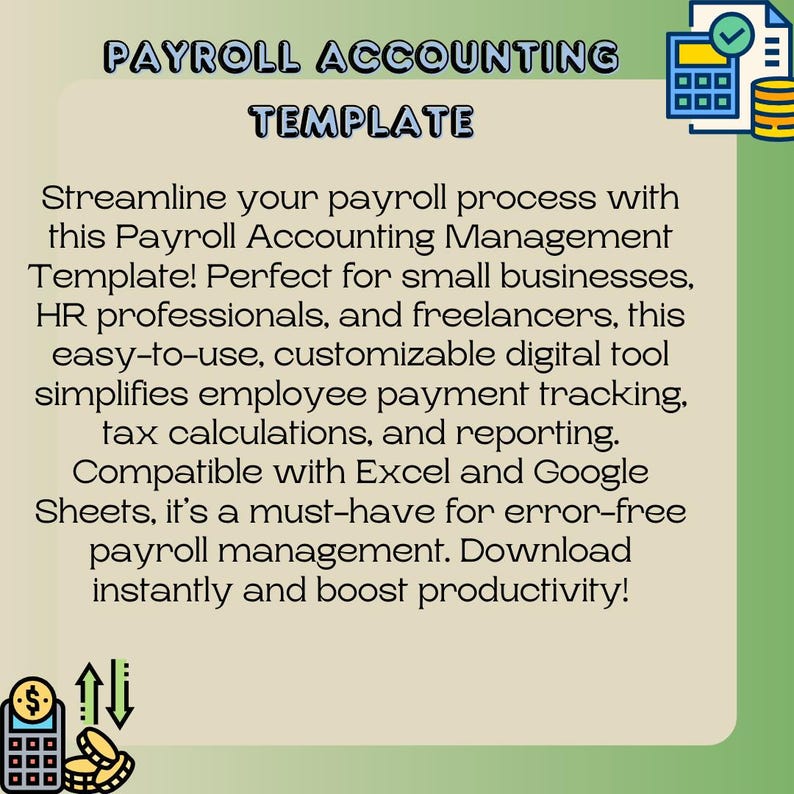 Excel Payroll Tracker: Small Business Employee Salary Sheet (digital ...
