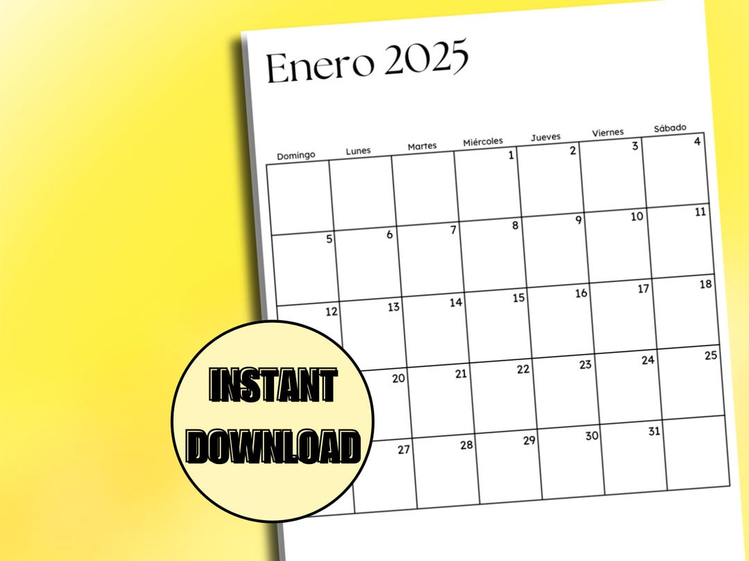 2025 Spanish Monthly Calendar Printable (digital Download) - Etsy