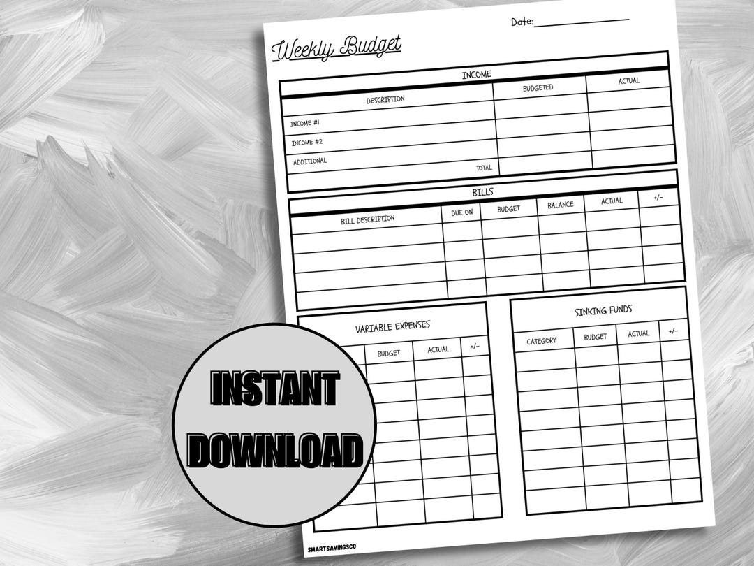 Budget by Paycheck Expense Tracker Printable Savings Tracker Weekly ...