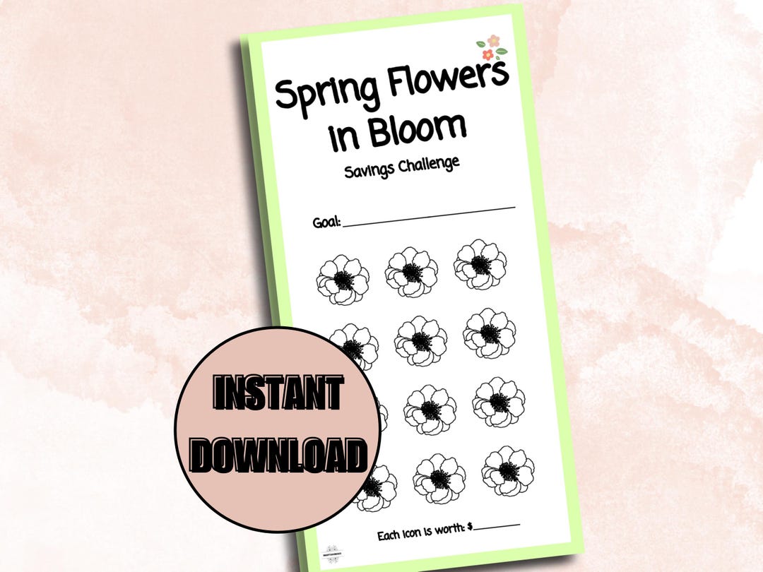 Spring Savings Challenge: Flower Tracker Printable (PDF) - Etsy