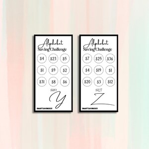 Alphabet Savings Challenge Printable Bundle Fun 3in X 6in Cash Stuffing ...