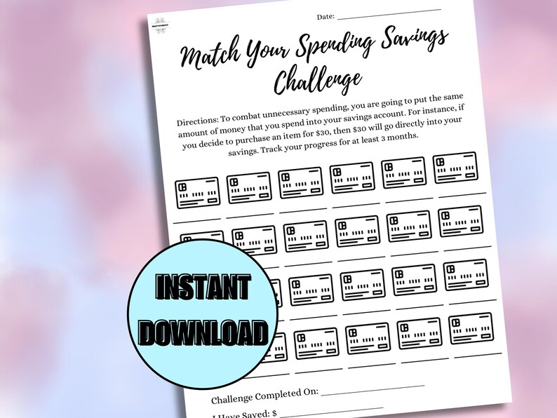 Spending Savings Challenge Printable: Budget Tracker (PDF) - Etsy