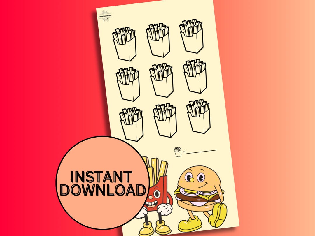 Mini Burger & Fries Savings Challenge: Fun Budgeting Printable (PDF) - Etsy