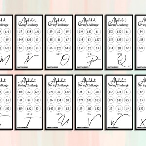 Alphabet Savings Challenge Printable Bundle Fun 3in X 6in Cash Stuffing ...