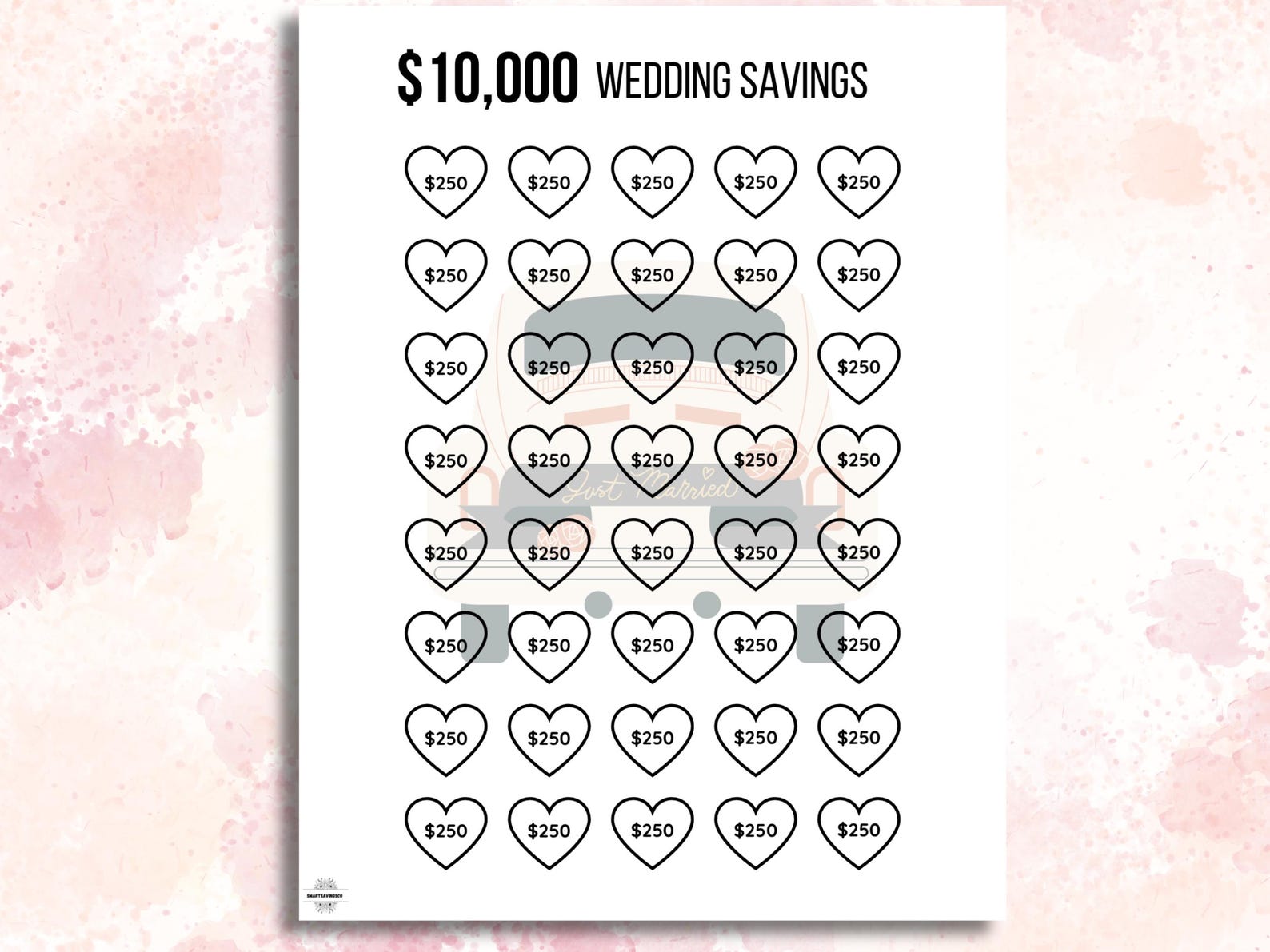 Wedding Savings Challenge Printable 10k Wedding Tracker Wedding Savings ...