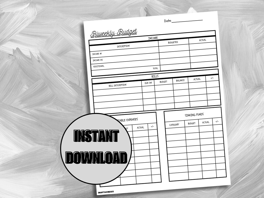 Budget by Paycheck Expense Tracker Printable Savings Tracker Biweekly ...