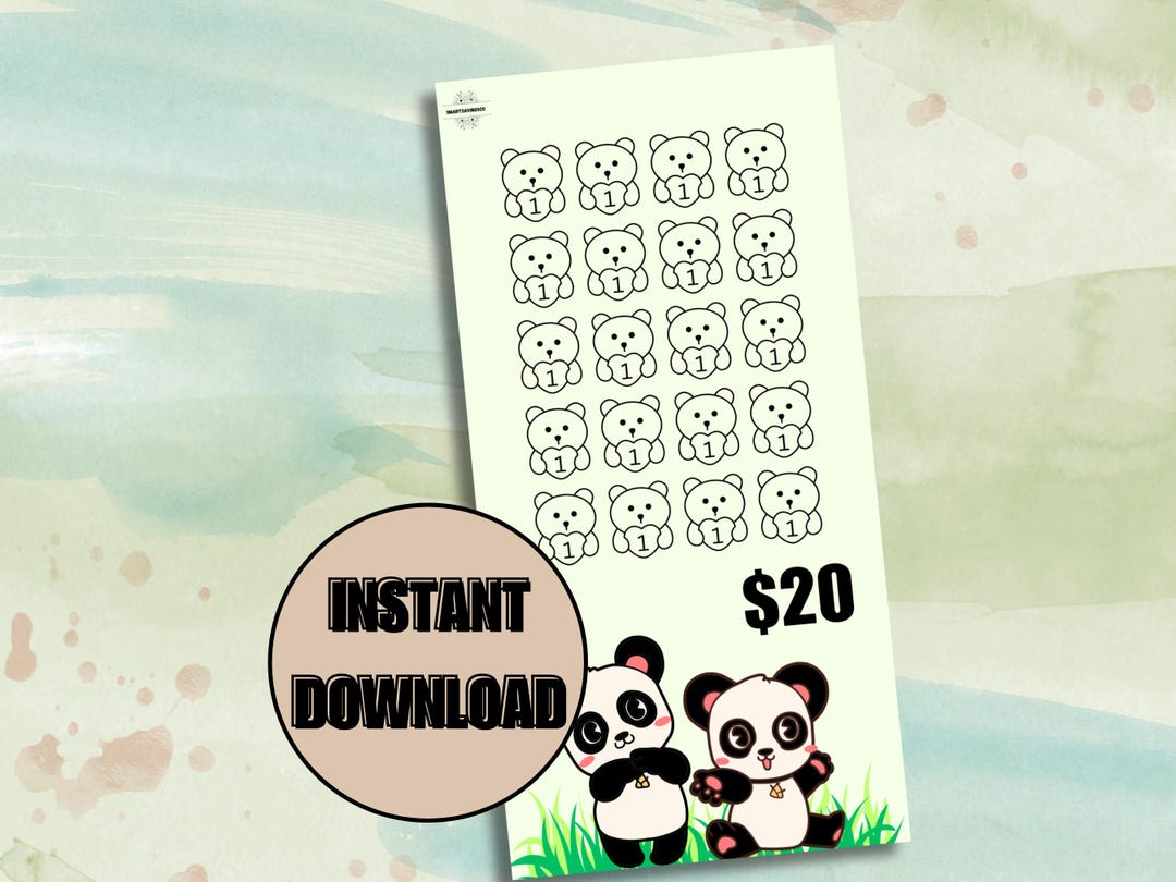 Panda-themed Mini Savings Challenge Printable Cute Saving Tracker for ...