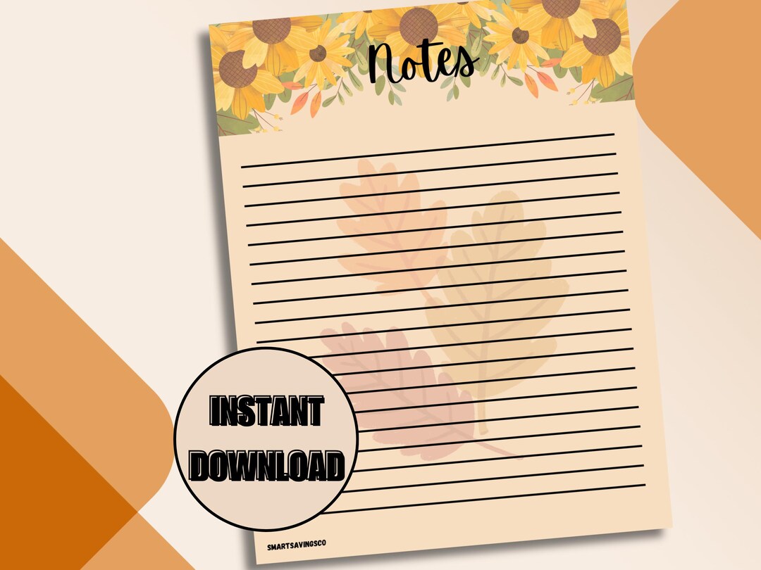 Digital Notepad Downloadable Notepad Printable Easy Planning Journaling ...