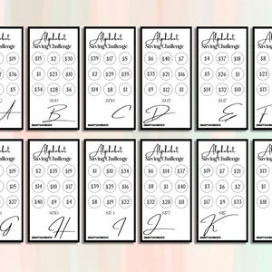 Alphabet Savings Challenge Printable Bundle Fun 3in X 6in Cash Stuffing ...
