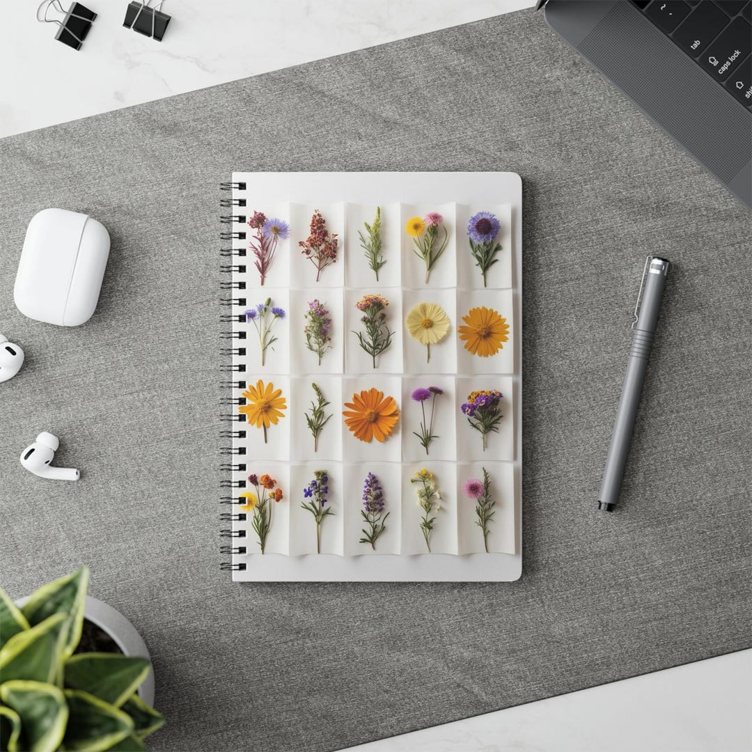 Pressed Flower Notebook, Pressed Flower Journal, A5 Softcover Notebook ...