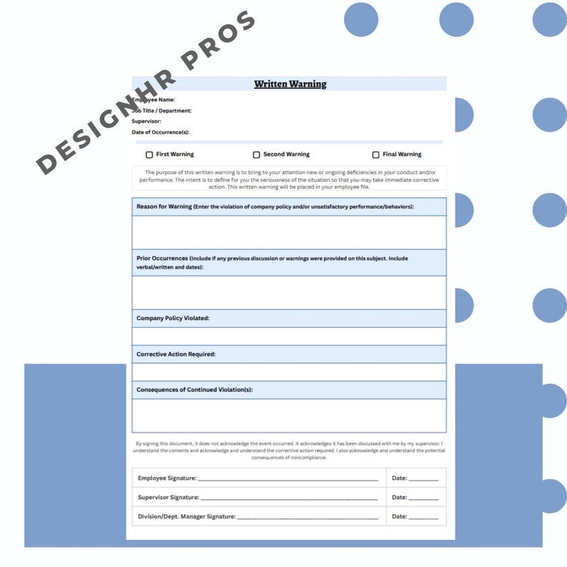 Written Warning Simple Style - Etsy