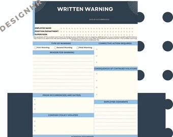 Written Warning Simple Style - Etsy