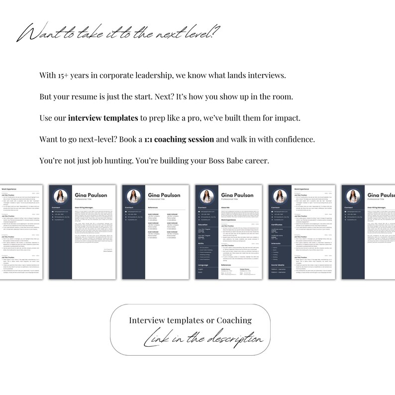 Navy Blue Resume Template: CV, Cover Letter, References (ats-friendly ...