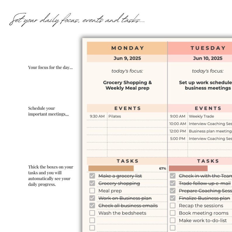 Weekly Planner Google Sheets | ADHD Planner & Productivity Tracker ...