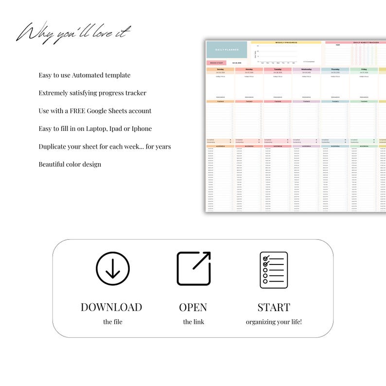 Google Sheets Weekly Planner | ADHD Planners, Gratitude Journal | to Do ...