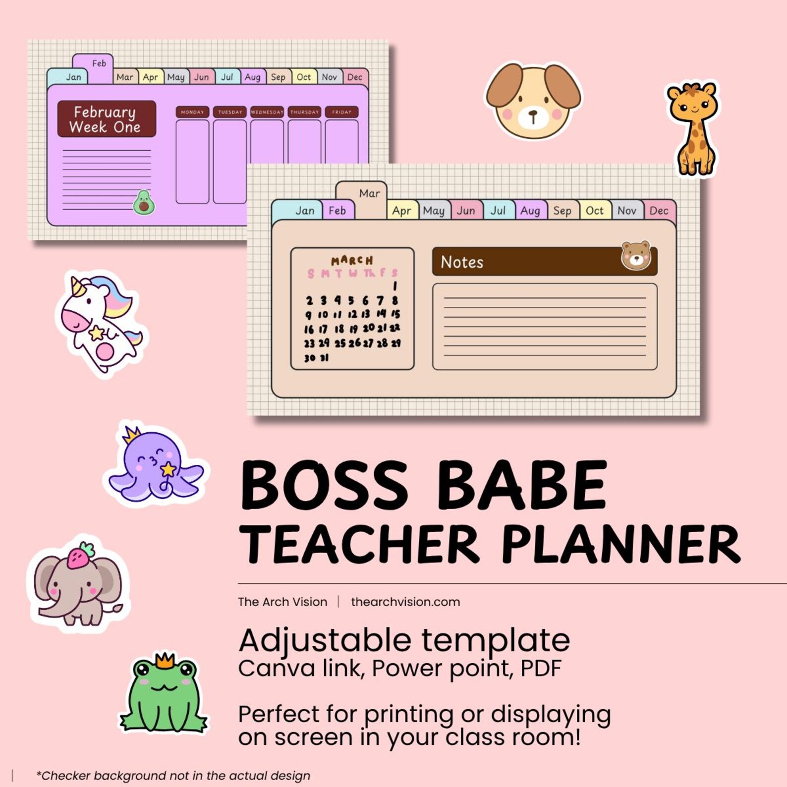 Digital Teacher Planner: Customizable Weekly & Monthly Layouts (canva ...