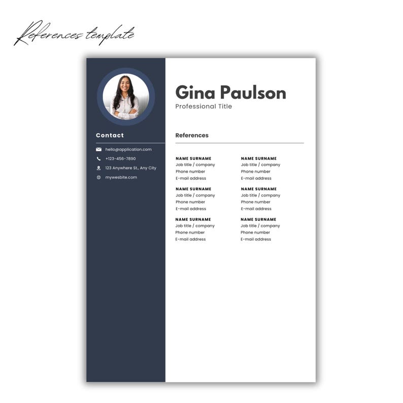 Navy Blue Resume Template: CV, Cover Letter, References (ats-friendly ...